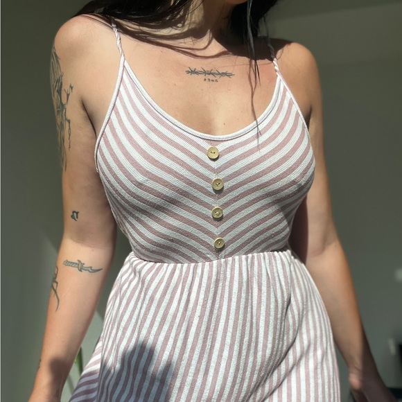 Caution To The Wind | Dresses | Pink And White Striped Caution To The ...